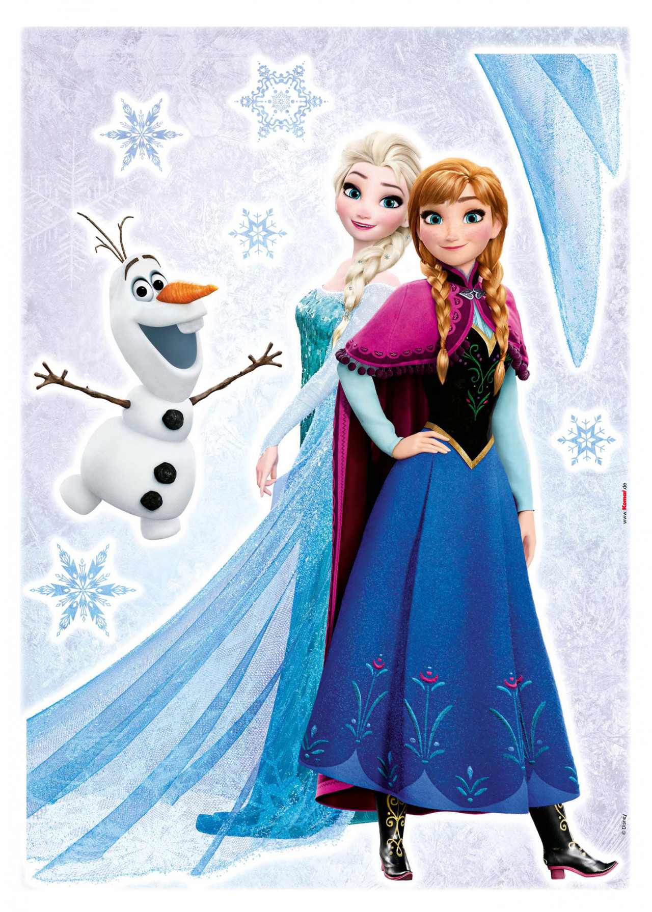 Dětská samolepcí dekorace Frozen Sister, Olaf, Anna, Elsa, 14046